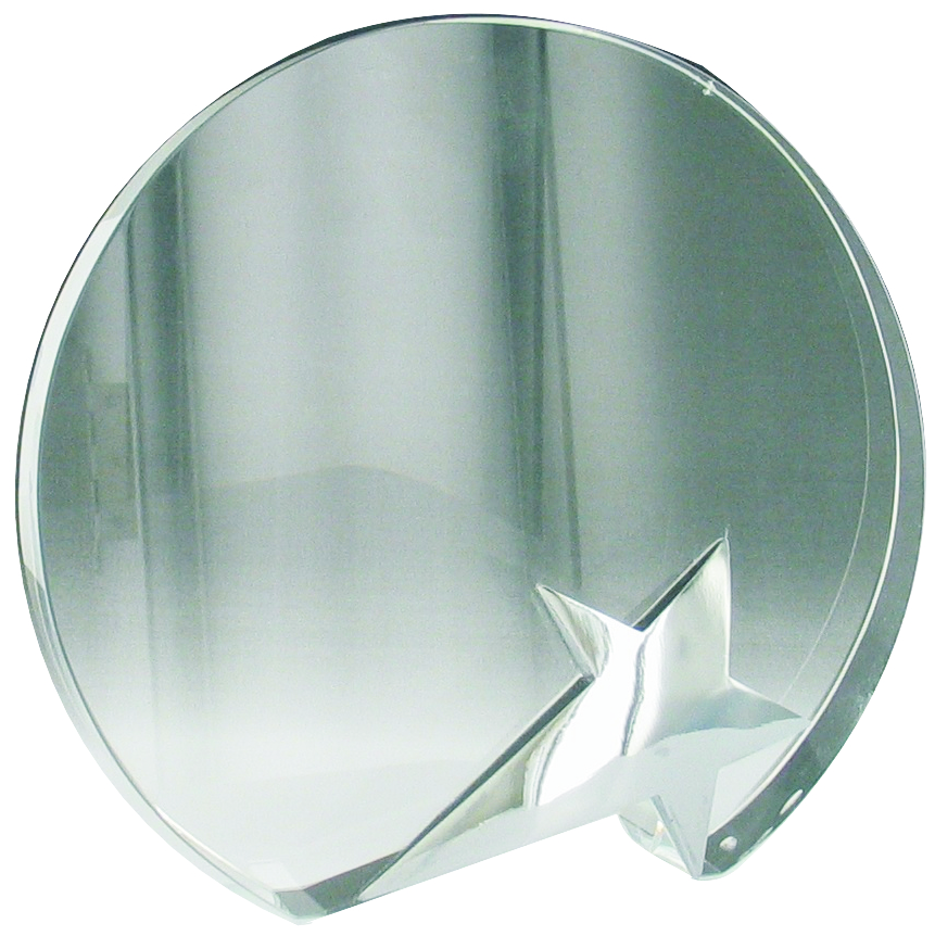 Crystal Glass Wedge with Metal Star - 2 Sizes - Trophies Online Ireland ...