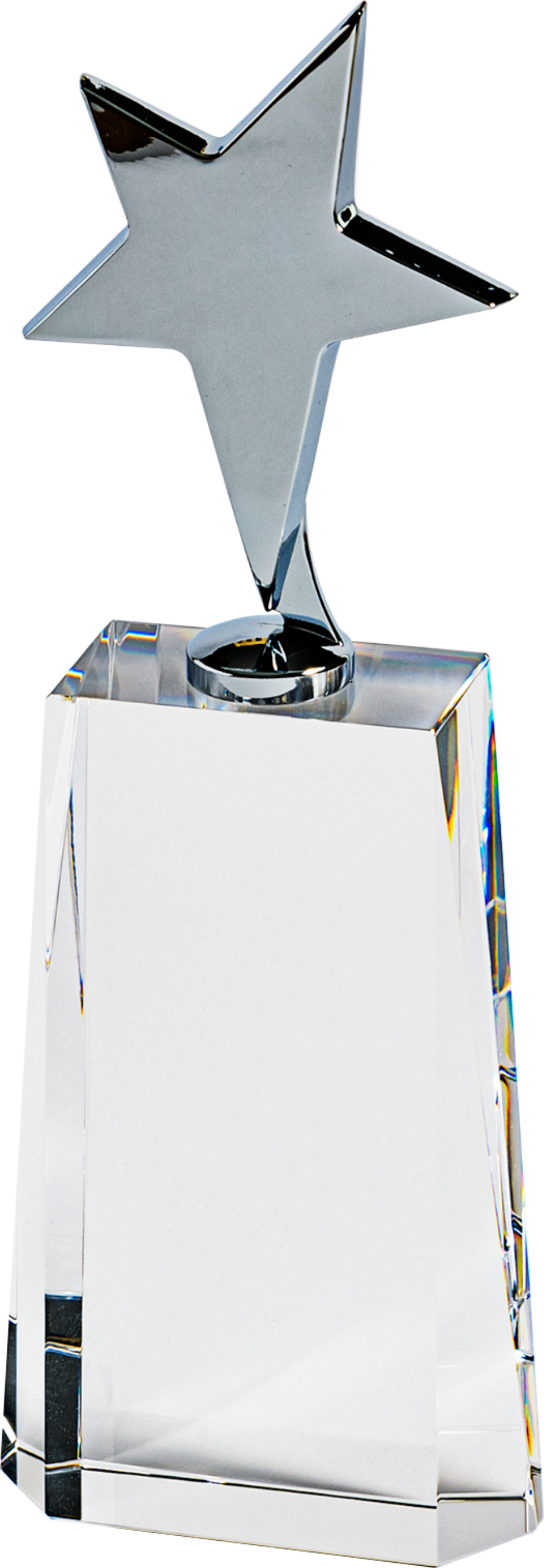 Glass Plaque With Single Metal Star 2 Sizes Trophies Online Ireland Online Trophy Store